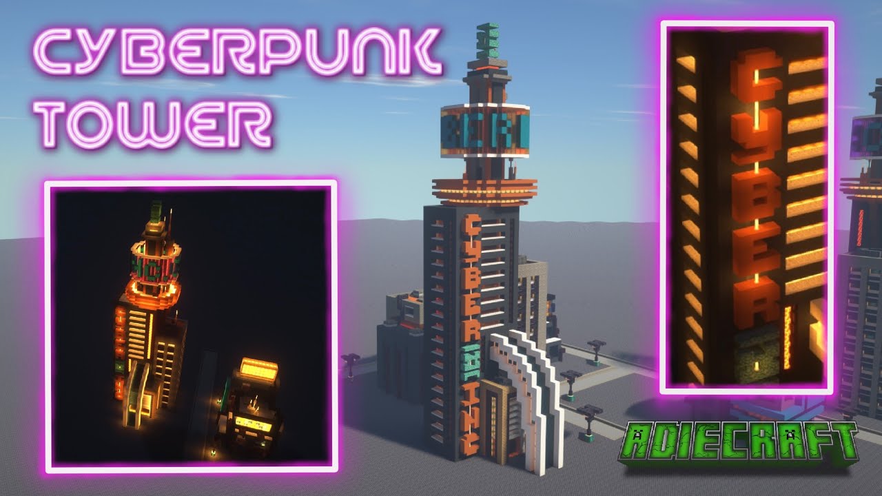 Minecraft Cyberpunk Tower Tutorial How To Make A Cyberpunk Skyscraper