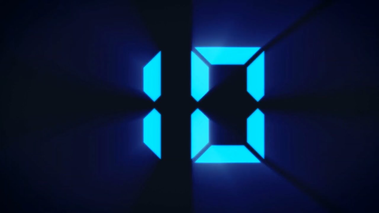 10 Second Timer Countdown Digital Blue No Copyright Youtube