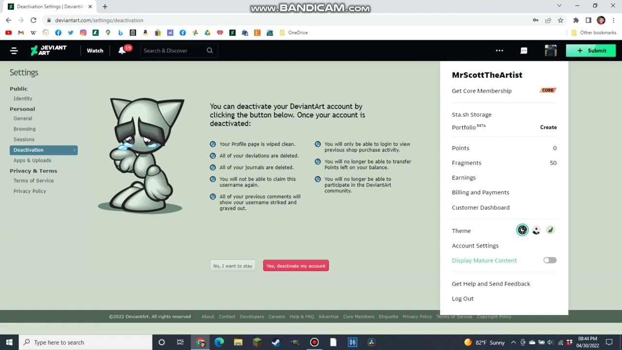 Deleting My Deviantart Account Reupload Youtube