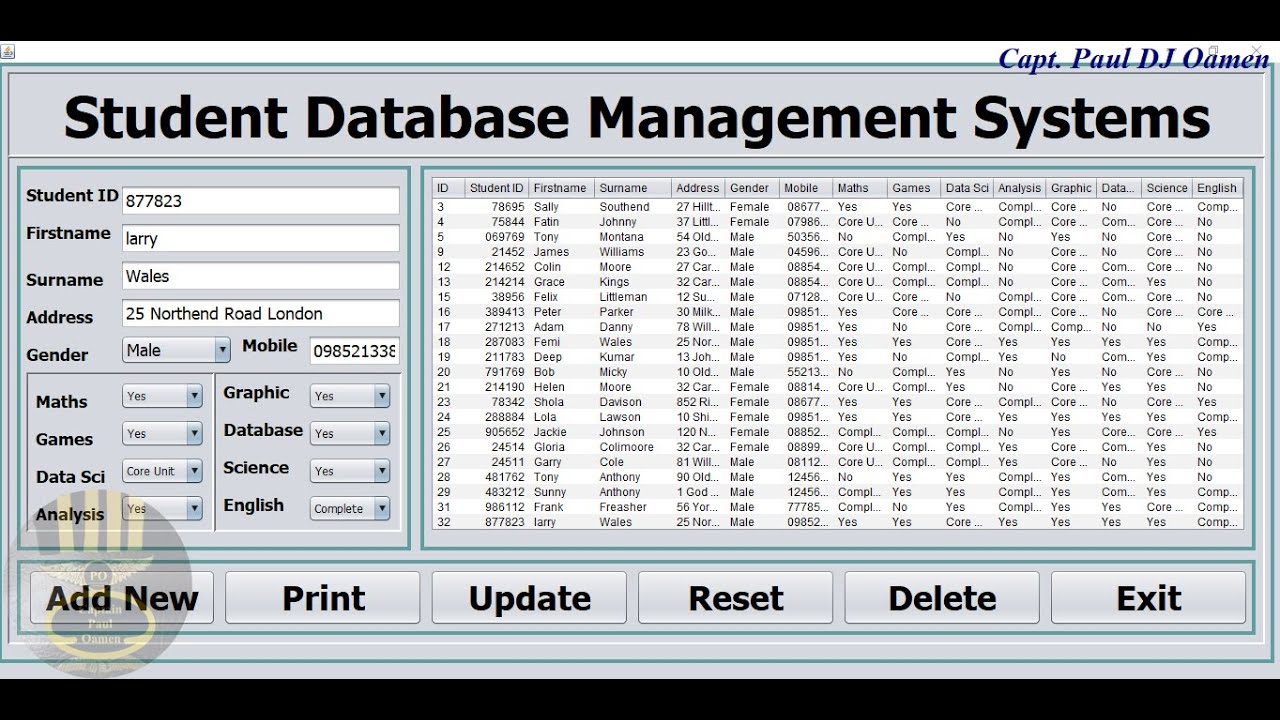 Create A New Database From The Students Template