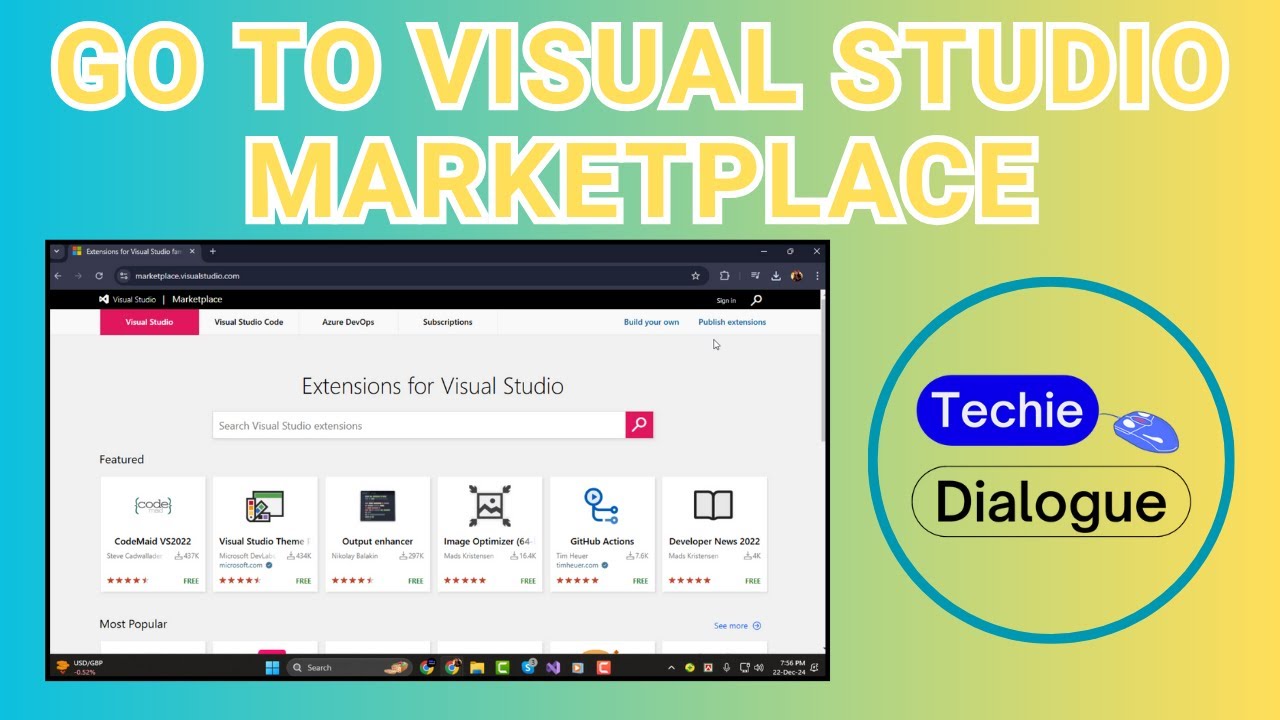 How To Go To Visual Studio Marketplace Youtube