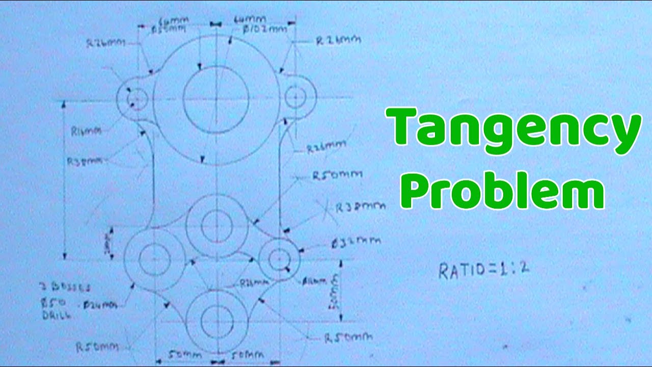 How To Draw Tangency Problem 11 Tangency Engineering Drawing