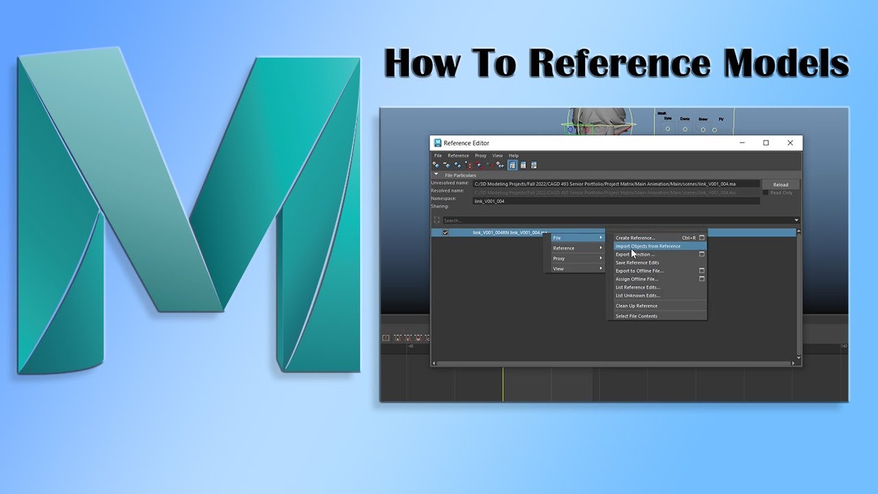 Maya Tutorial How To Reference Models Saves Time On Saving Youtube
