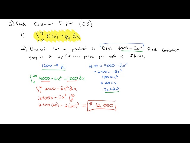 Consumer Surplus Calculus