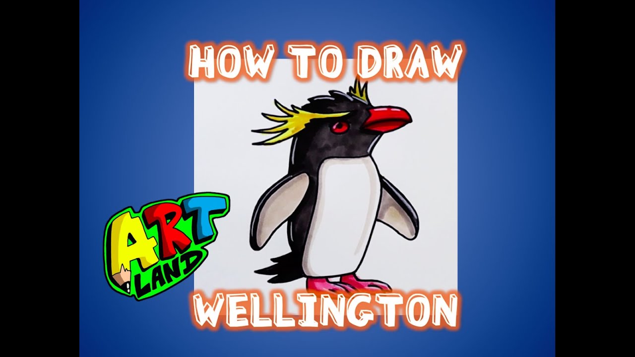 How To Draw Wellington The Rockhopper Penguin Youtube