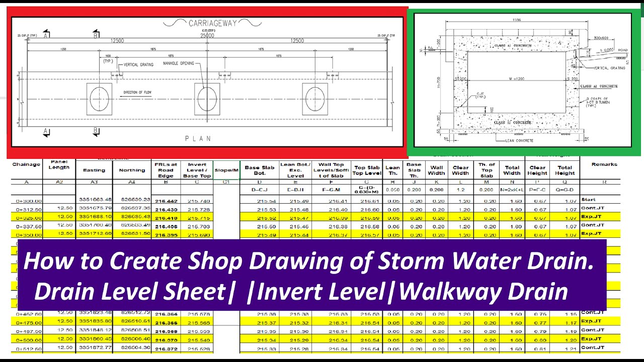 How To Create Shop Drawing Of Storm Water Drain Drain Section Drain