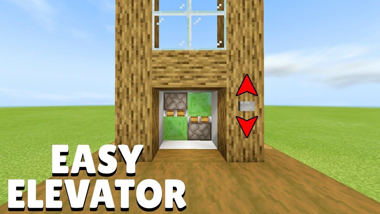 Minecraft How To Build An Easy And Working Elevator In Mcpe Youtube