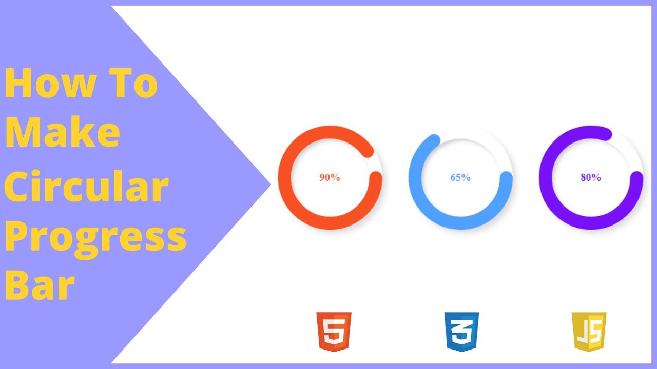 How To Make Circular Progress Bar Using Html Css Javascript Youtube
