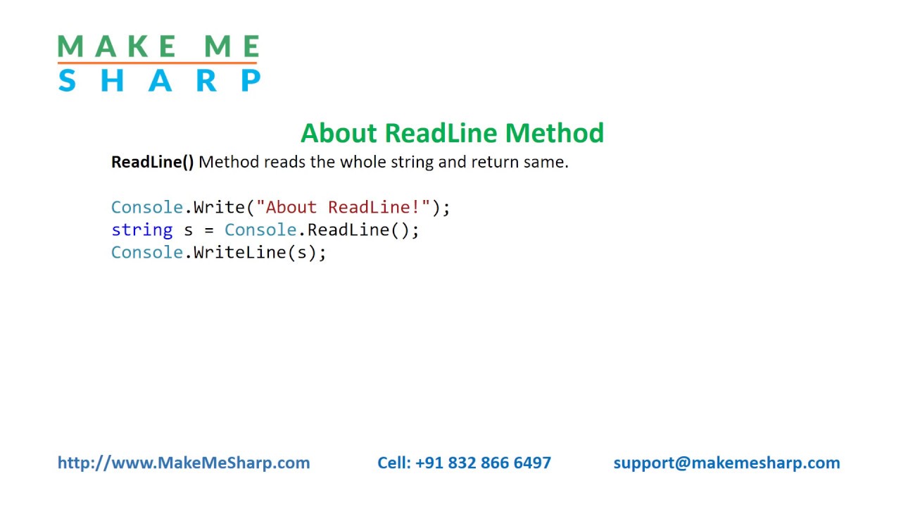 6 About Write Writeline Read Readline And Readkey Methods Youtube