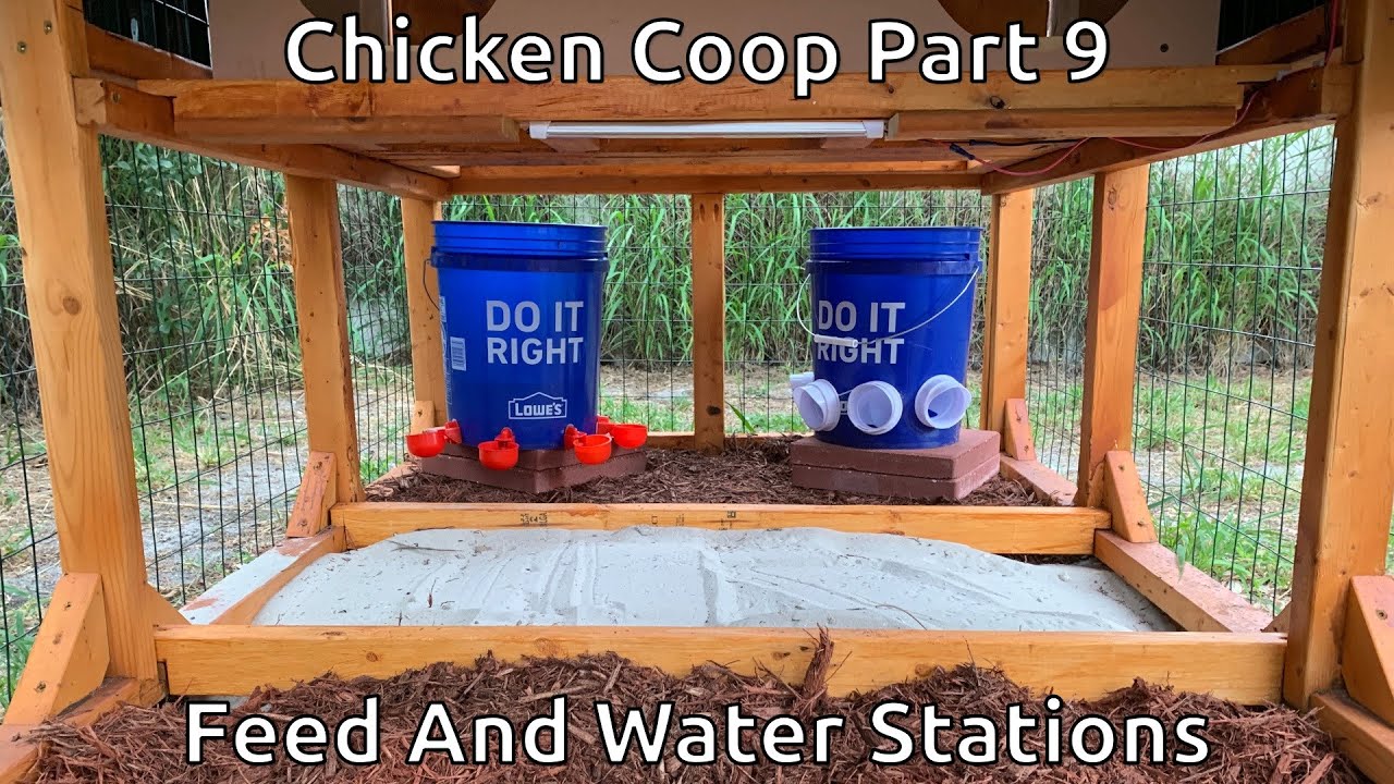 Chicken Coop Part9 Feed And Water Stations Youtube