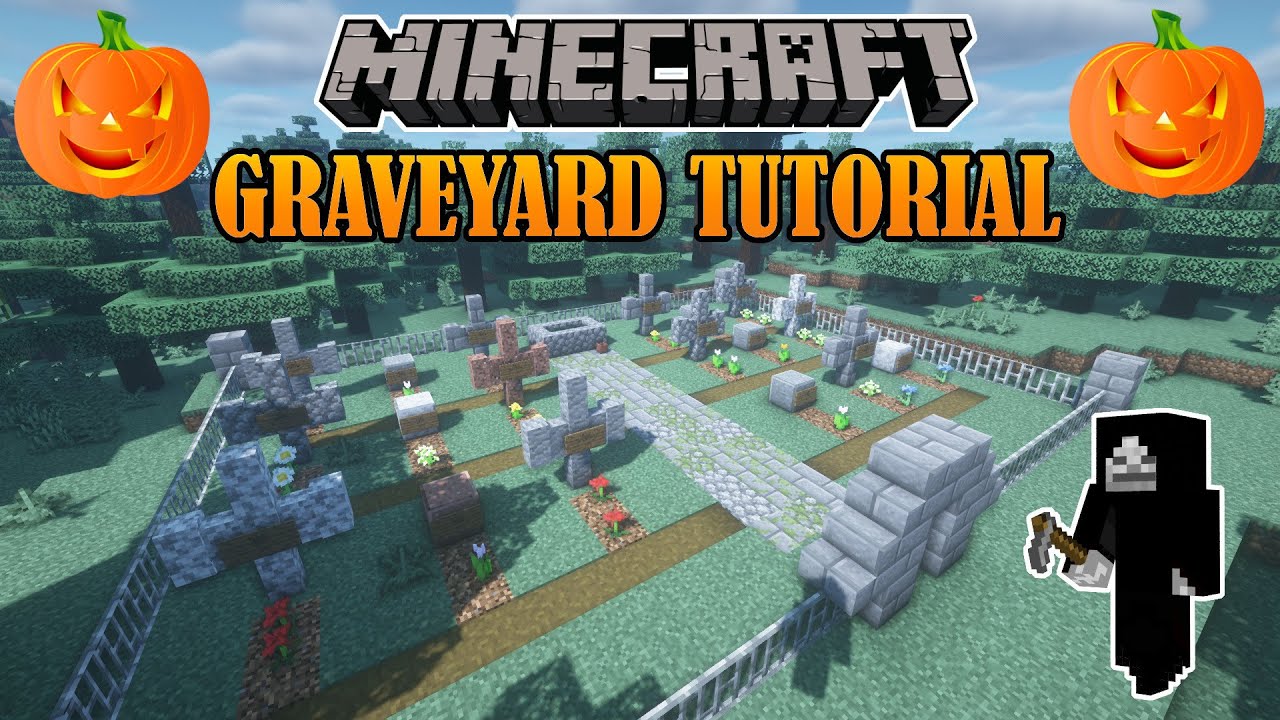 Minecraft Tutorial How To Build A Graveyard Youtube