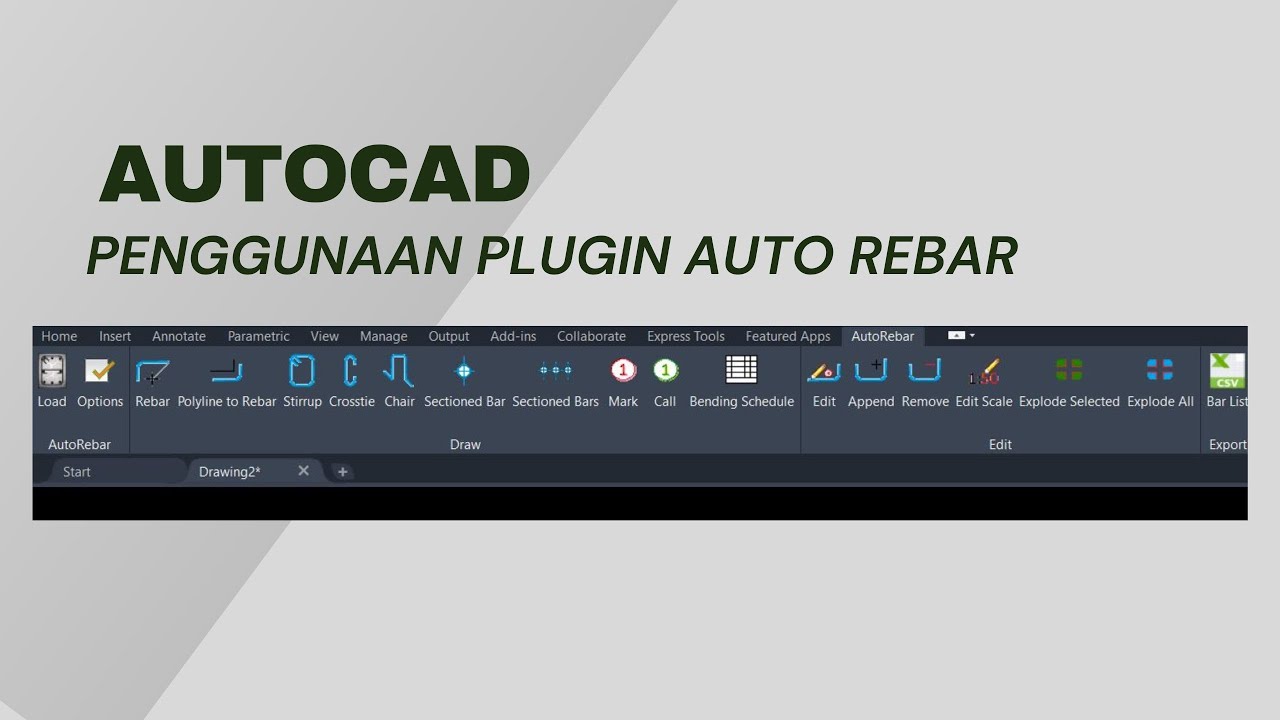Tutorial Autocad Penggunaan Plugin Autorebar Part 1 Youtube