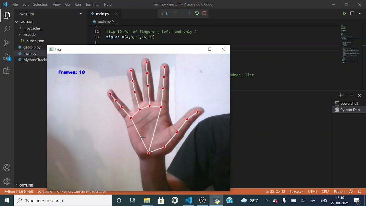 Hand Gesture Recognition Opencv Python Youtube