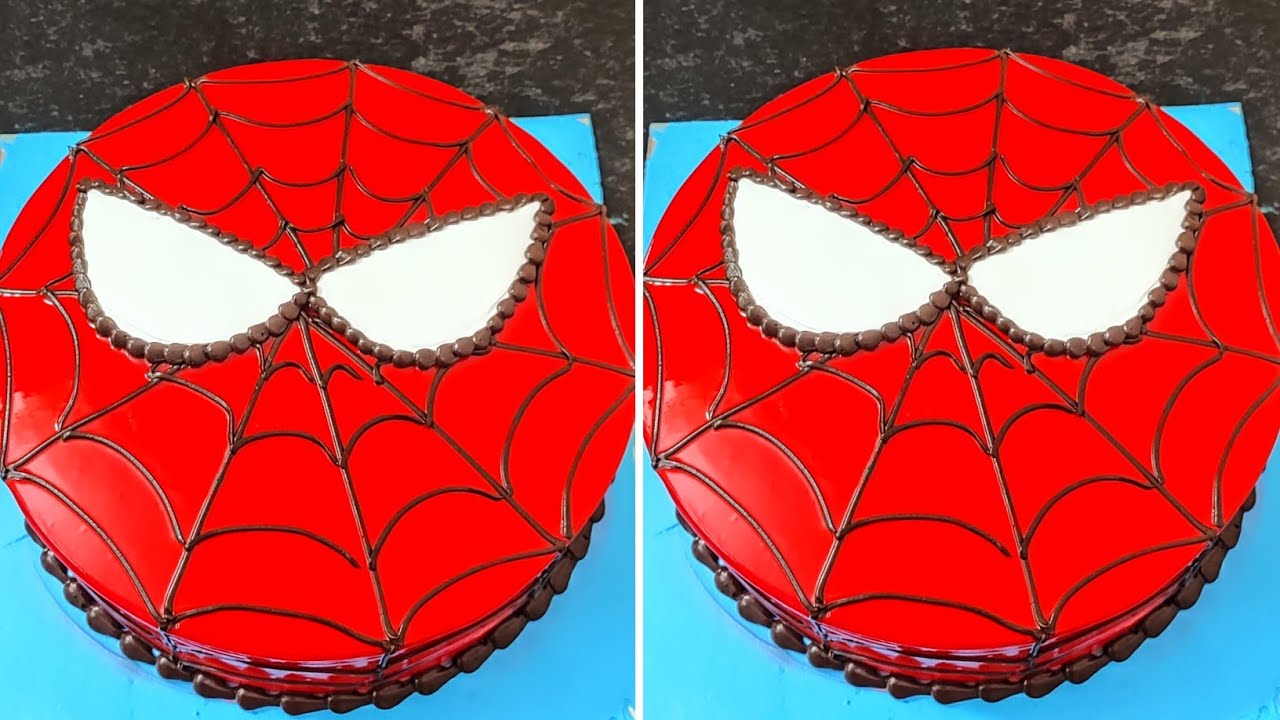 Spider Man Cake Design Red Gel Cake Decorating Making By Top Cake