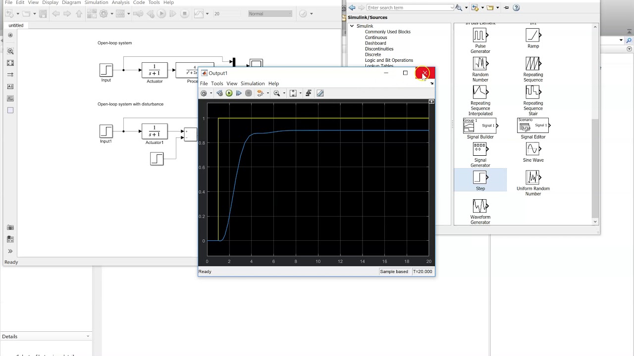 Matlab Simulink Open Loop System And Pid Control System Youtube