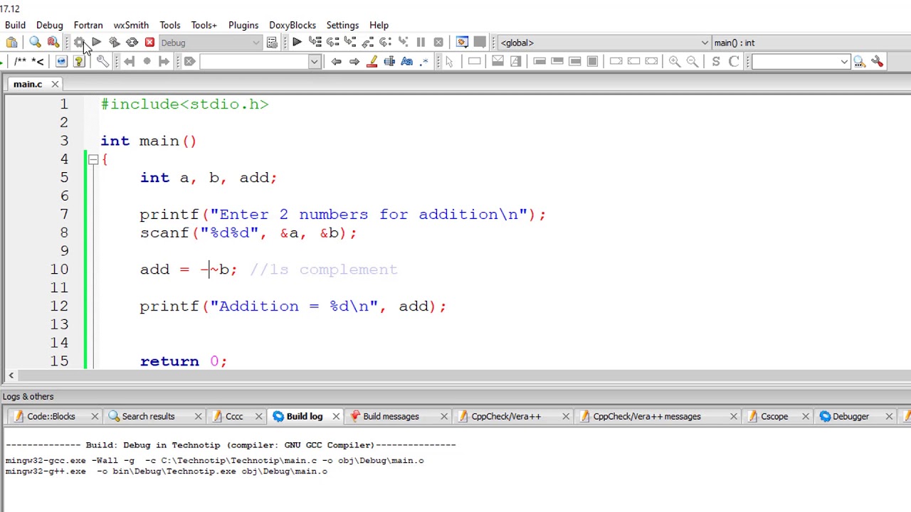 C Program To Add Two Numbers Without Using Plus Operator Youtube