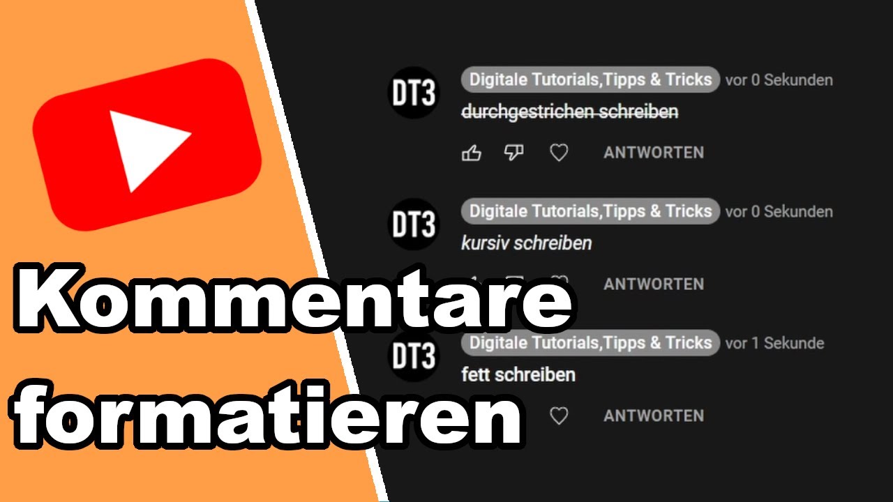 Kommentare In Formatieren Youtube