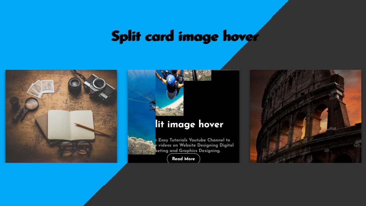 Pure Css Split Image Hover Effect Html Css Animation Effect Front