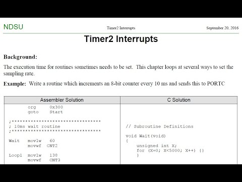 Ece 376 Timer2 Interrupts Youtube