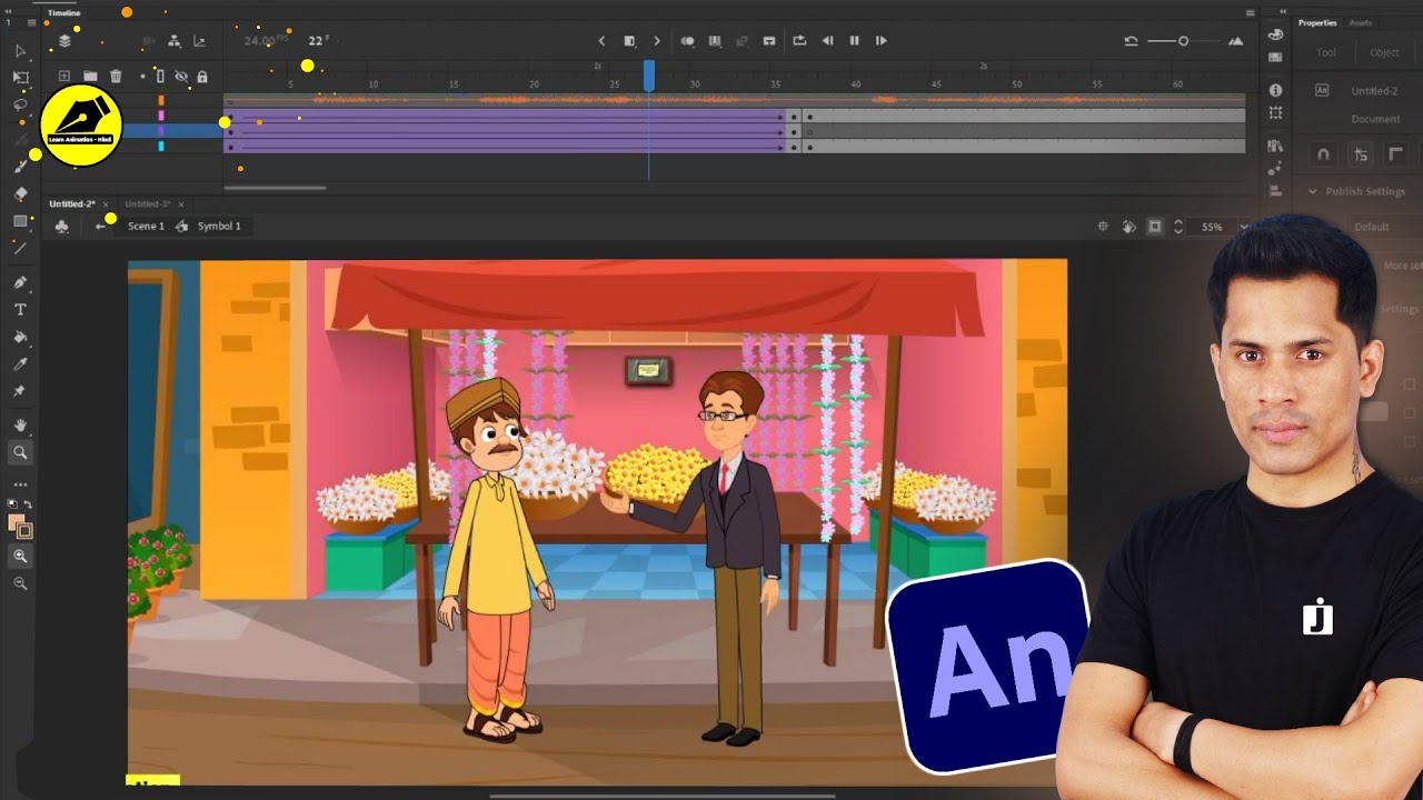 2d Animation Adobe Animate Cc Tutorials 2d Animation Step By Step