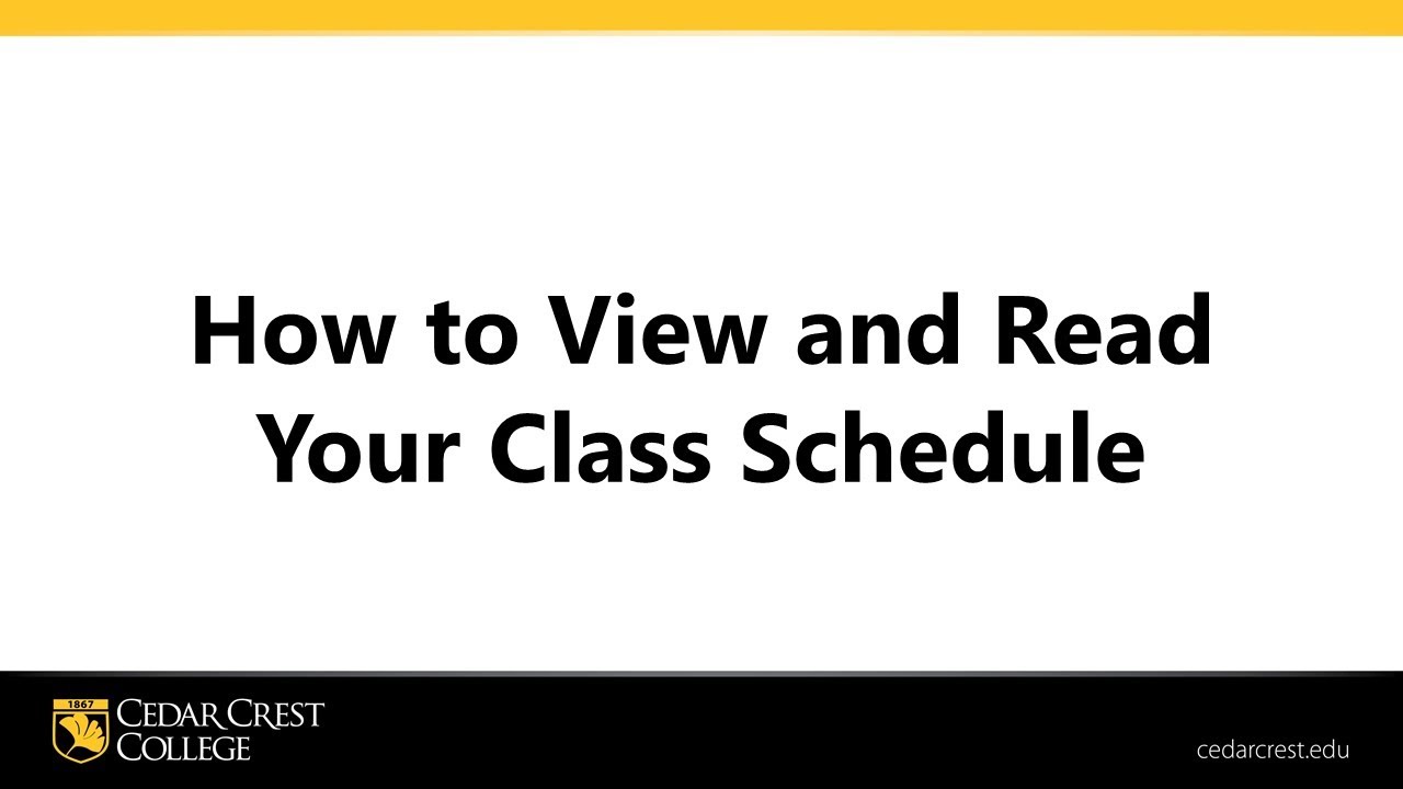 How To View And Read Your Class Schedule Youtube