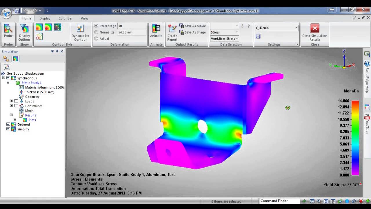 Solid Edge St6 Simulation Optimization Youtube