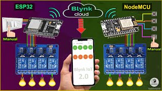 Iot Project Using Esp32 Nodemcu Esp8266 Network With Blynk App Iot Based Home Automation 2022 ...