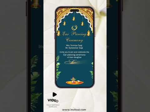 Animated Ear Piercing Ceremony Invitation Card Maker Pa