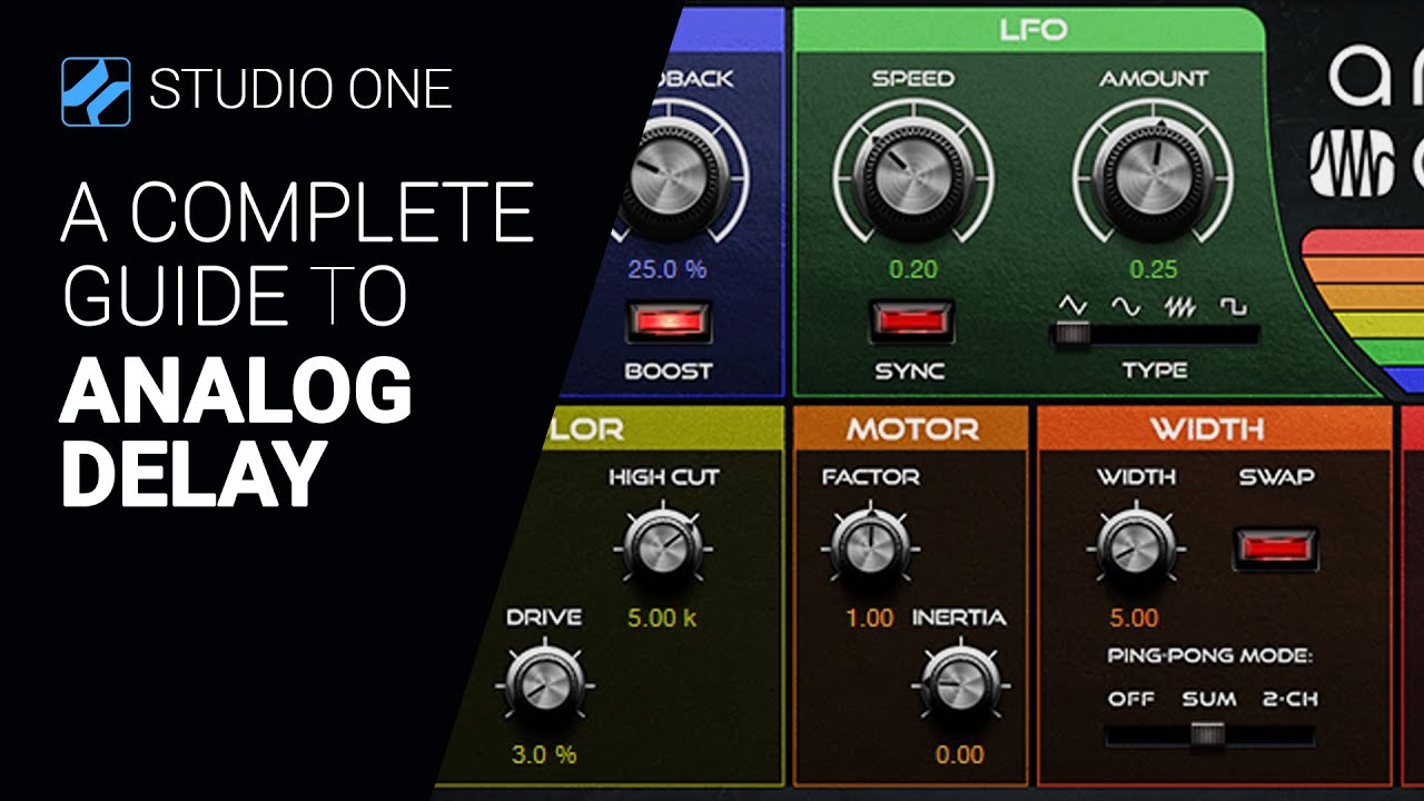 A Guide To The Studio One Analog Delay Complete Walkthrough Tutorial