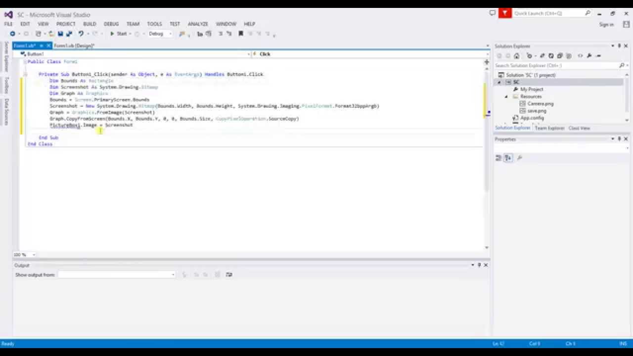 Make Screen Capture Program In Visual Basic 2013 Youtube