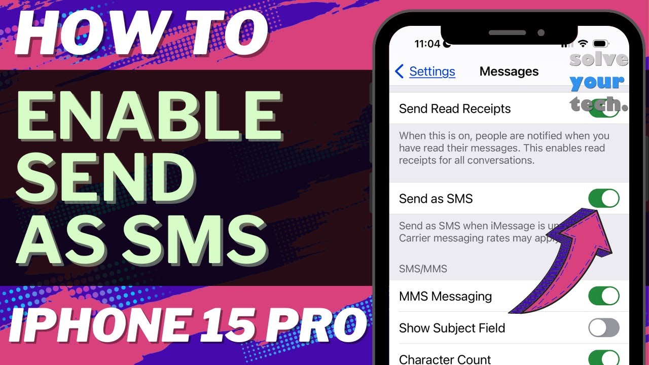 How To Enable Send As Sms On Iphone 15 Pro Youtube
