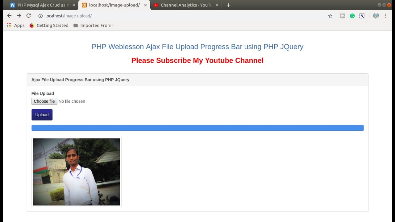 File Upload Progress Bar With Jquery And Php Youtube