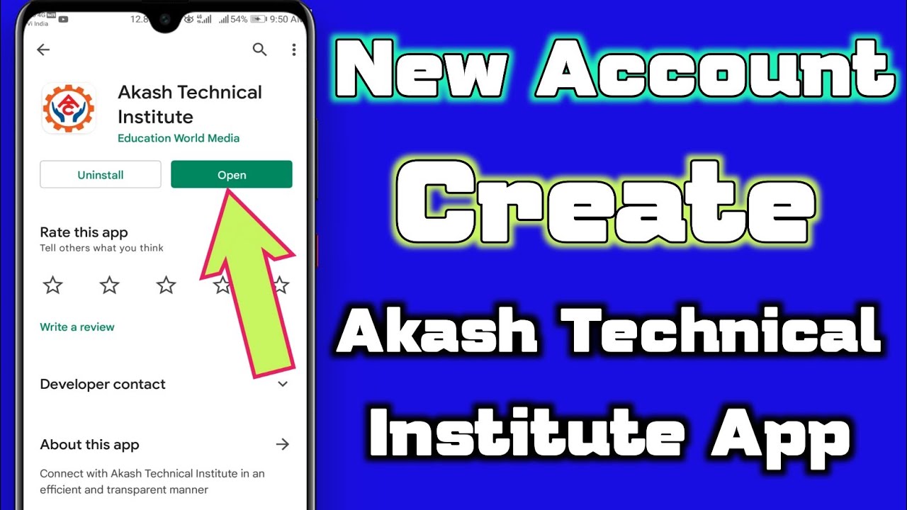 How To Create New Account In Akash Technical Institute App Akash