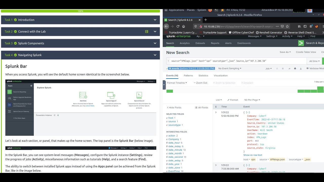 Splunk Basics Tryhackme Tryhackme Soc Level 1 Sal1 Youtube