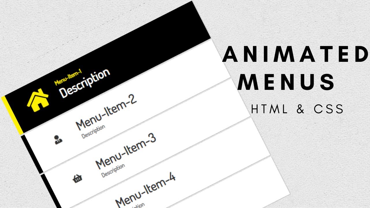 Animated Menu Using Html Css Omnibits Youtube