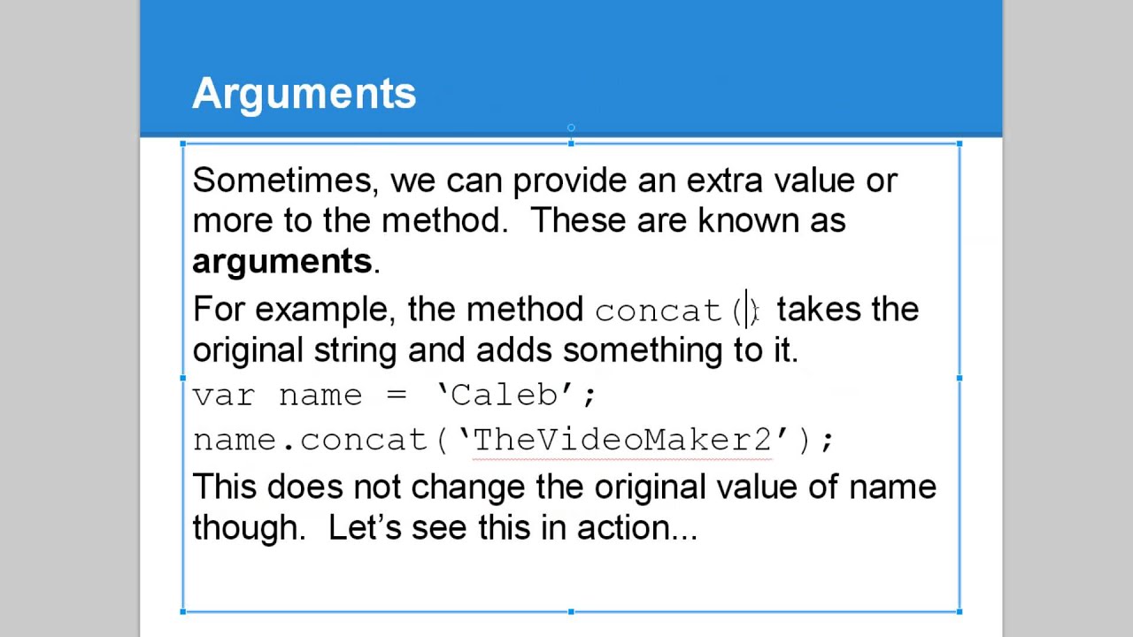 Javascript Tutorial 4 Methods And Arguments Youtube