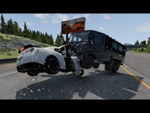 Nissan Gtr Crash Beamng Drive Youtube