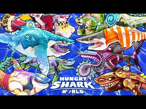 All Skins Unlocked Hungry Shark World Youtube