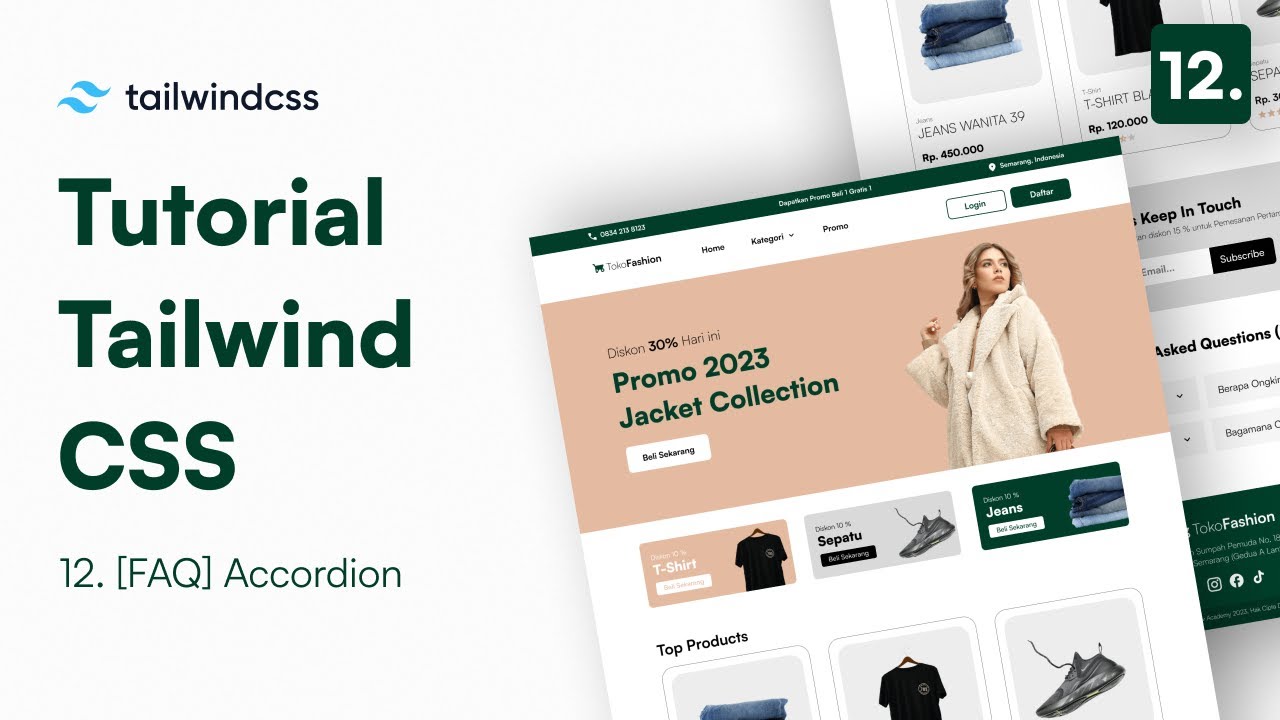 Tutorial Tailwind Css 12 Faq Accordion Youtube