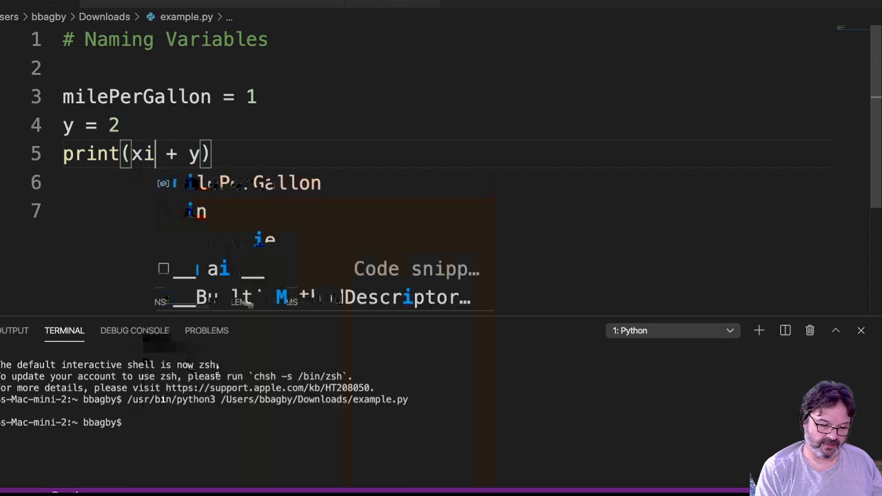 Naming Variables Python Youtube