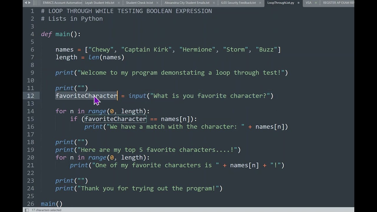 Python Loop Through While Testing Boolean Expression Youtube
