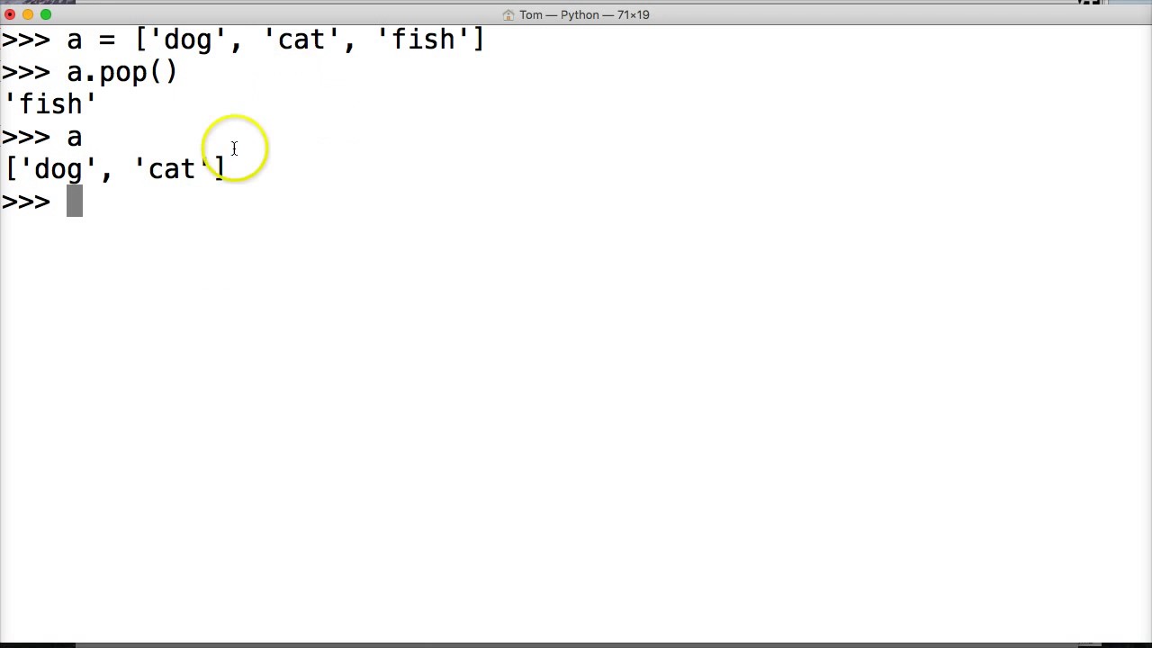 96 Pop List Method In Python Youtube Youtube