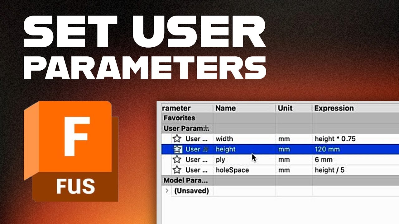 Fusion 360 Tutorial User Parameters Youtube