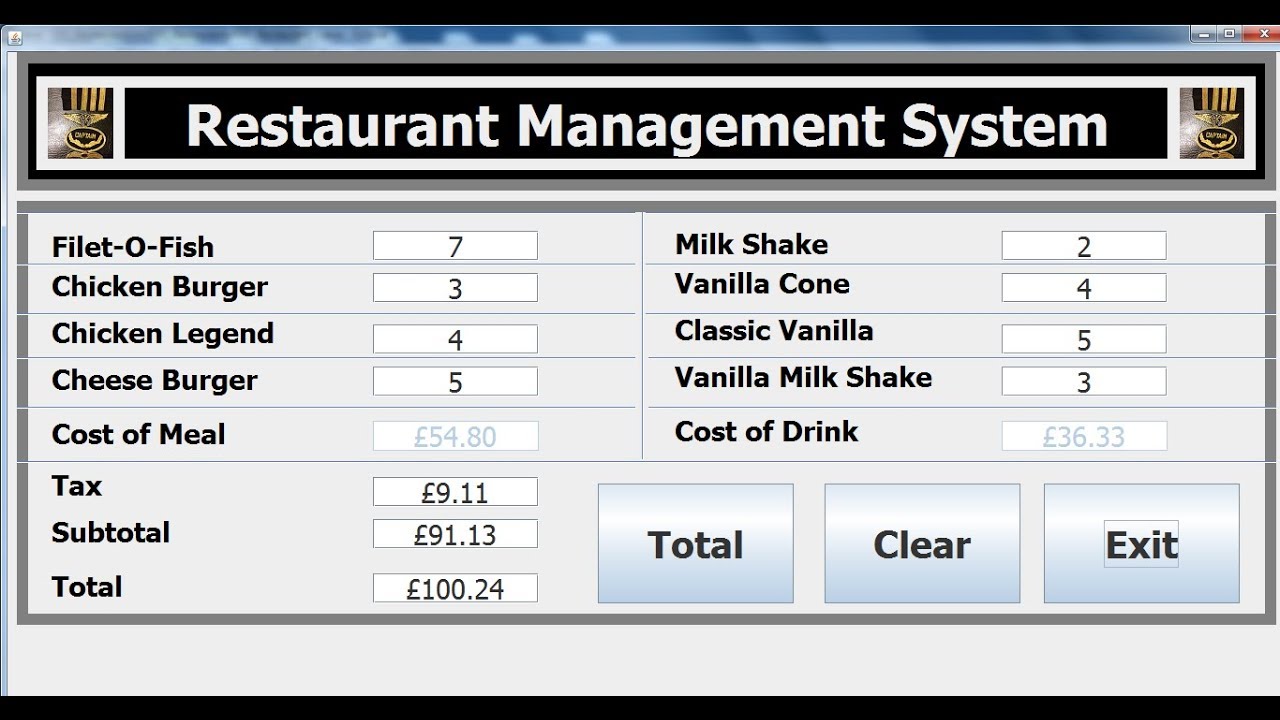 How To Create An Object Oriented Restaurant Management System In Java