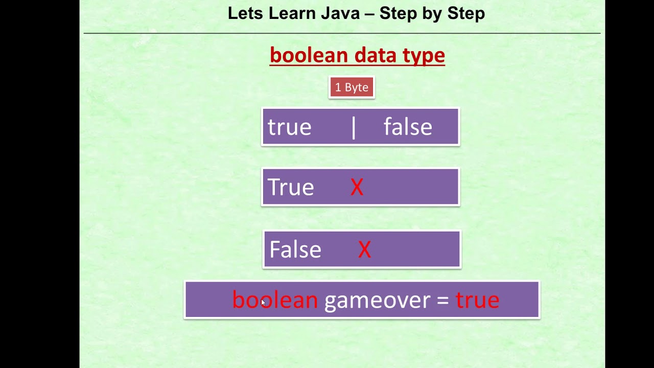Boolean Datatype In Java Youtube