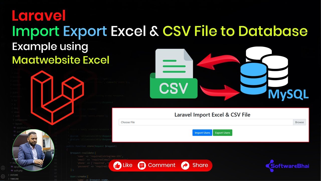 Laravel Import Export Excel Csv File To Database Example Using