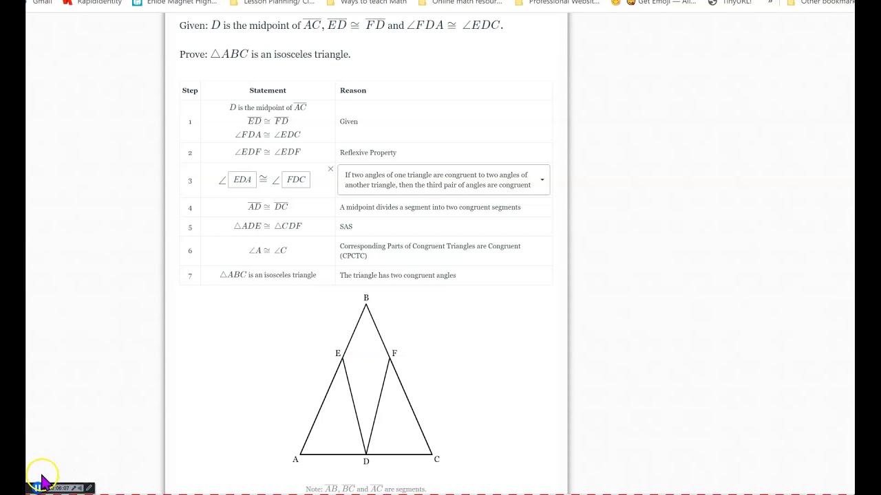 Triangle Proofs In Delta Math Youtube