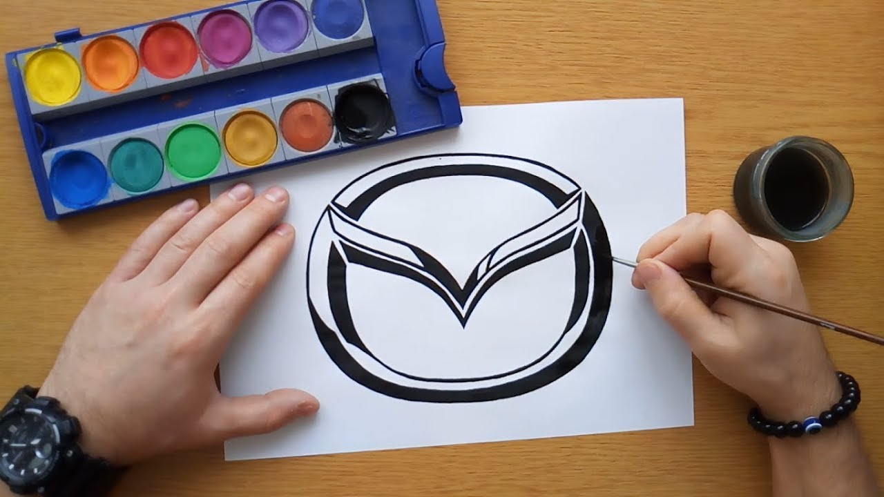 How To Draw The Mazda Logo マツダのロゴの描き方 Car Logos Youtube