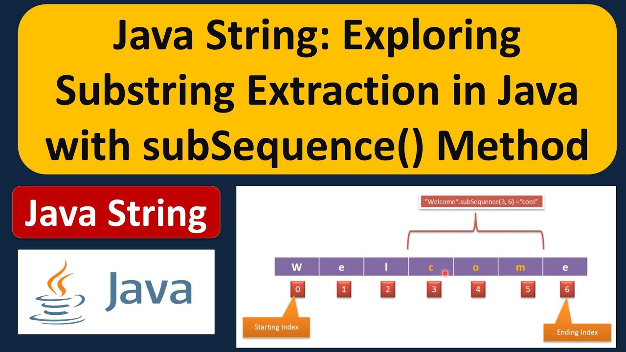 Java String Exploring Substring Extraction In Java With Subsequence