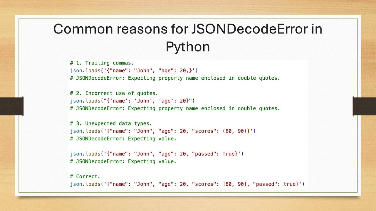 Common Reasons For Jsondecodeerror In Python Python Json Youtube